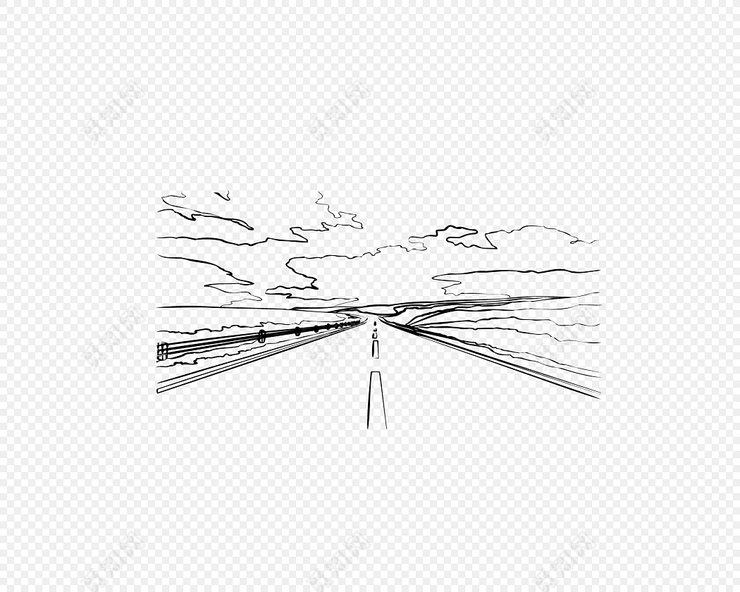 手绘道路图片 手绘图片 道路图片 大山谷图库