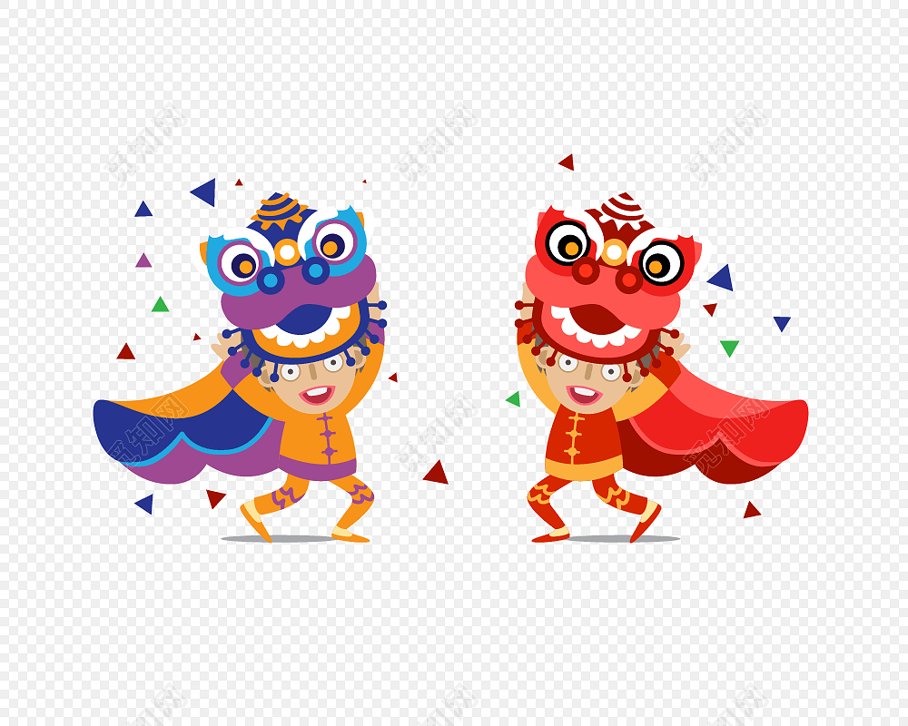 舞狮图片手绘简单的 最简单的舞狮简笔画 舞狮子图画 大山谷图库