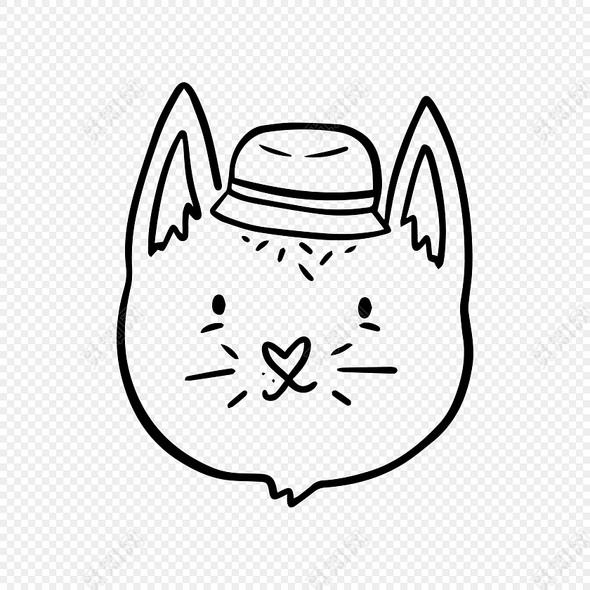 猫头手绘 猫头人身 猫头卡通 大山谷图库
