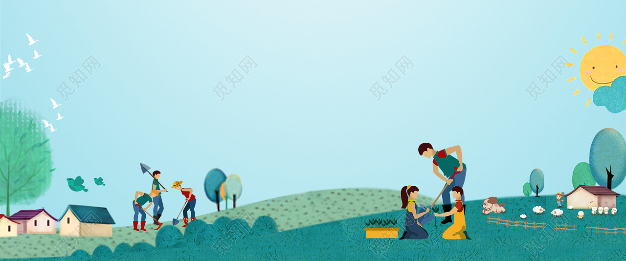 美好家园卡通美好家园美好家园绘画大山谷图库