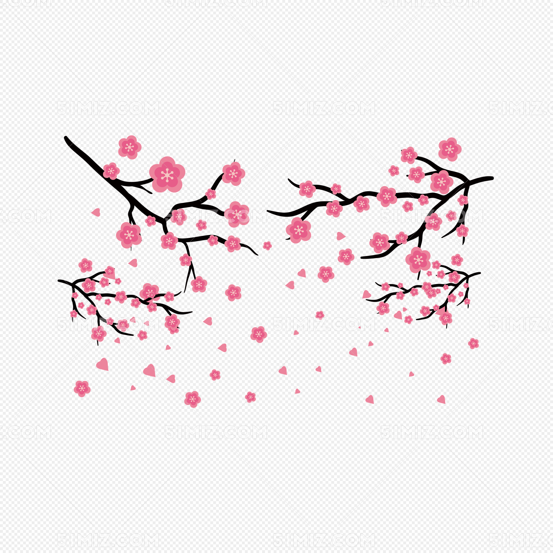 在空中的落花简笔画 落花花瓣飘落简笔画 桃花落花的简笔画 大山谷图库