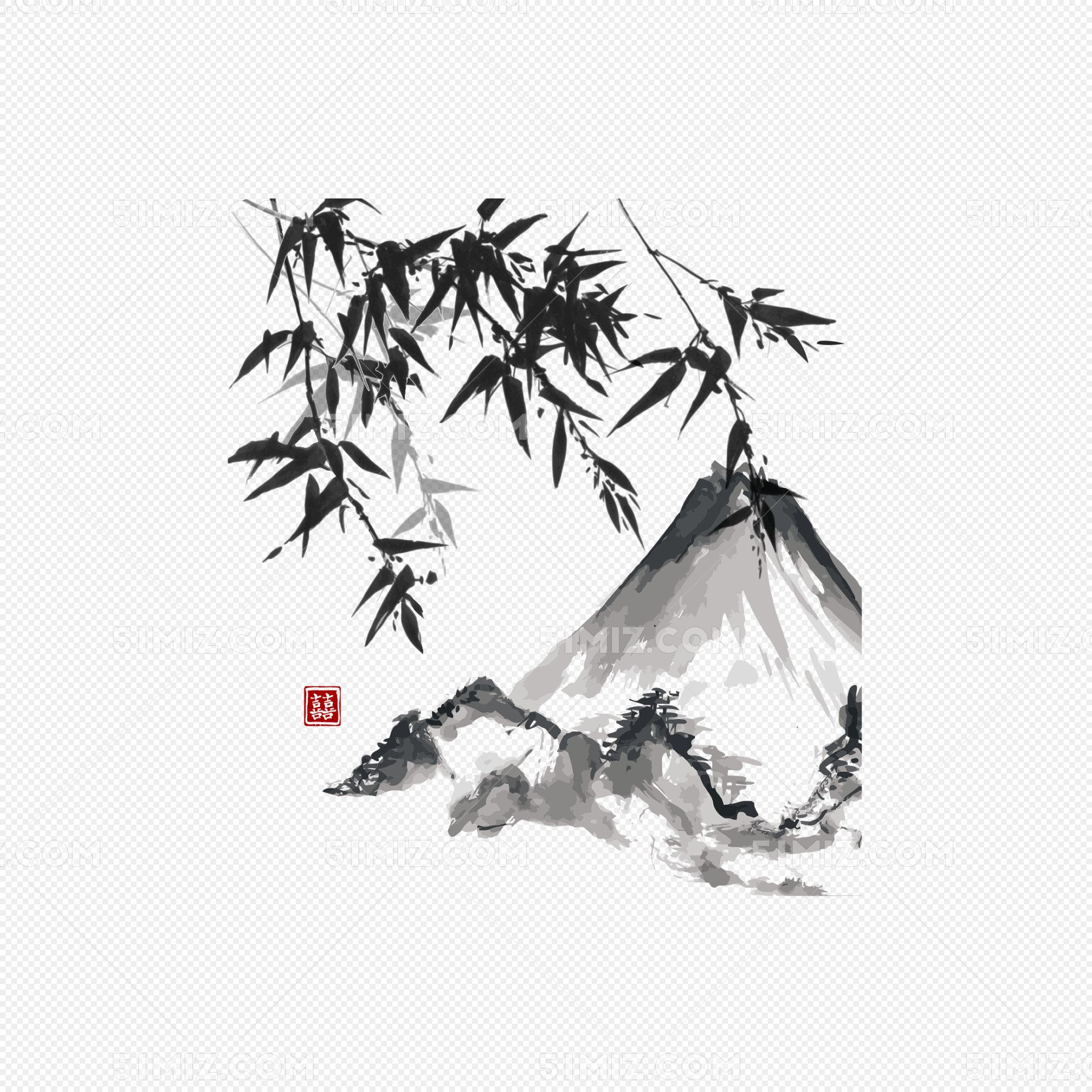 水墨画图片png 水墨画图片矢量图 水墨画图片山水 大山谷图库