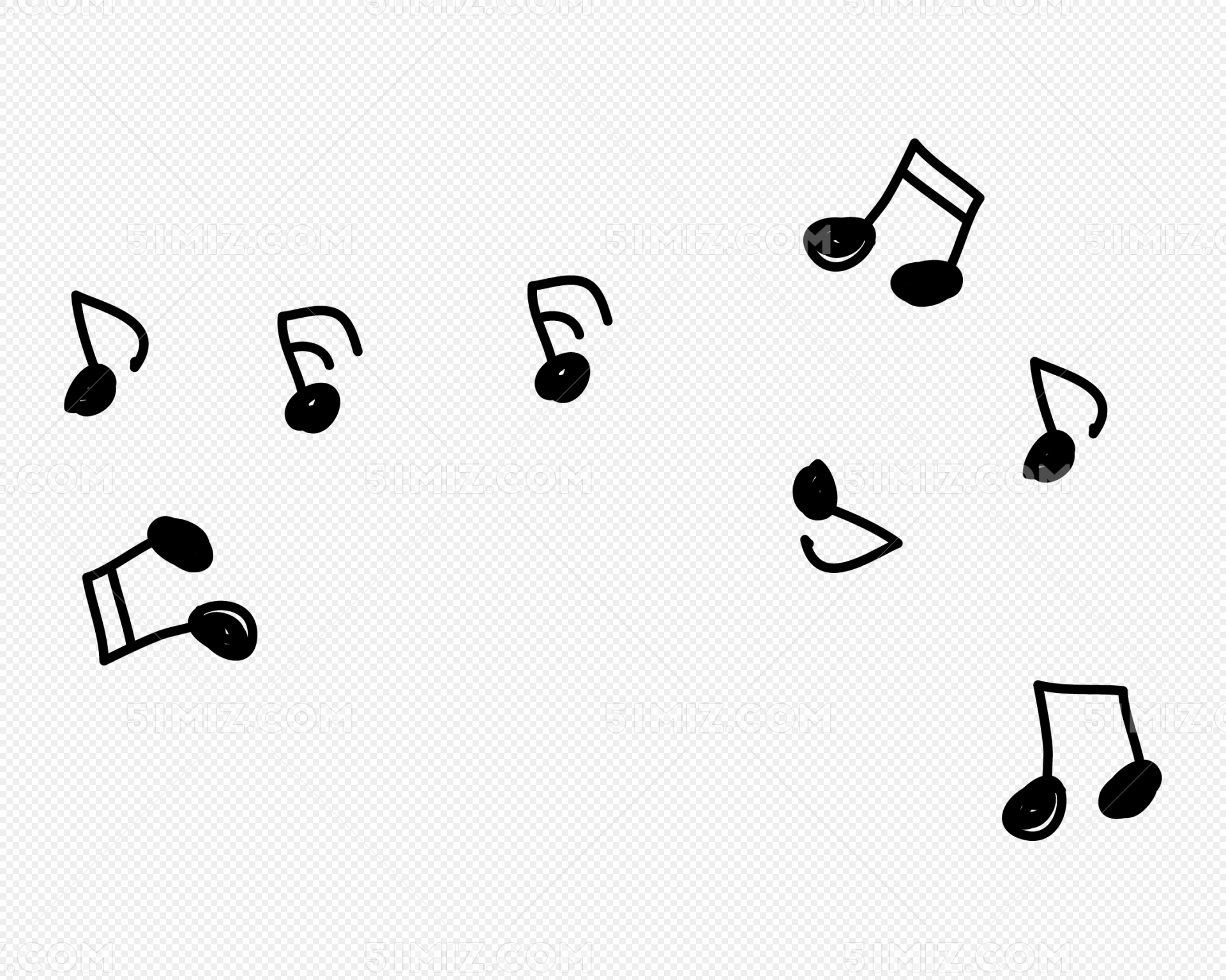 卡通音符漂浮素材免费下载 觅知网