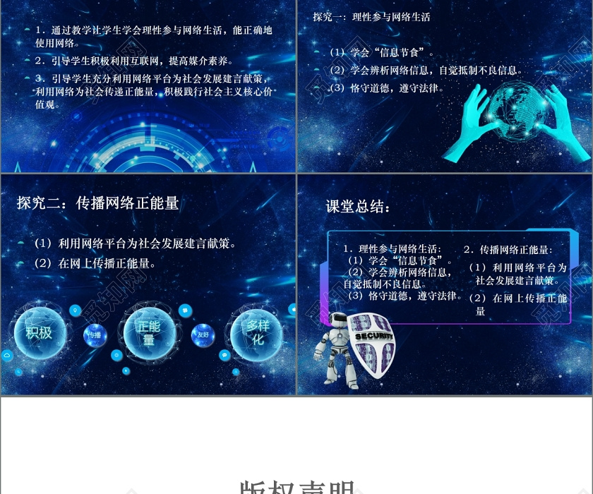 道德与法制课件合理利用网络PPT模板下载 觅知网