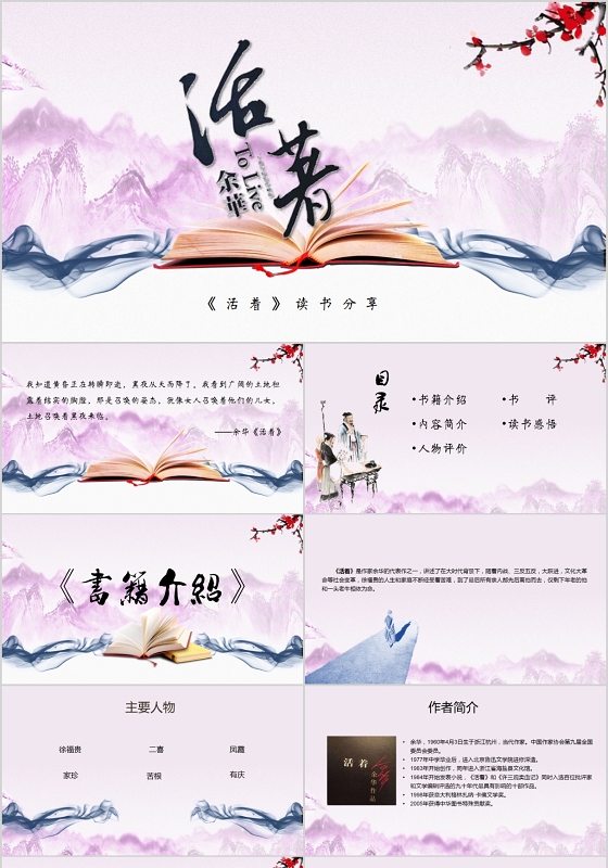 活着读书分享PPT 活着读书分享ppt模板下载 觅知网